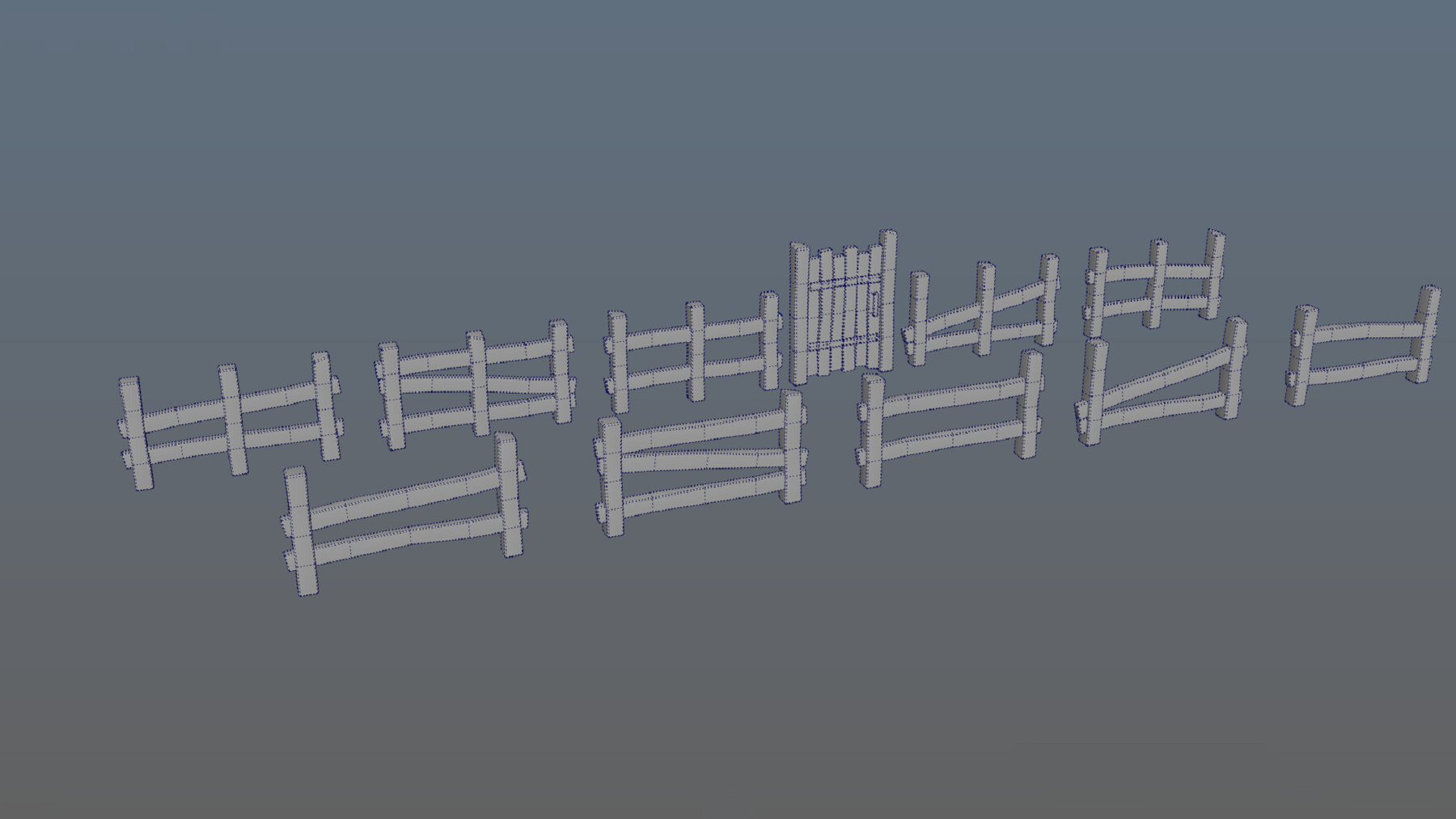ArtStation - Stylized wooden fence of 10 sections PBR game ready Low ...