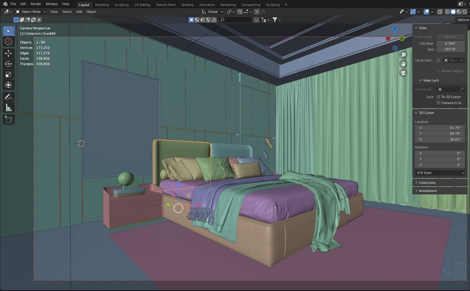 ArtStation - Sence Bedroom Blender 3.x | Game Assets
