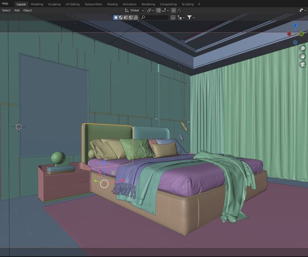 ArtStation - Sence Bedroom Blender 3.x | Game Assets