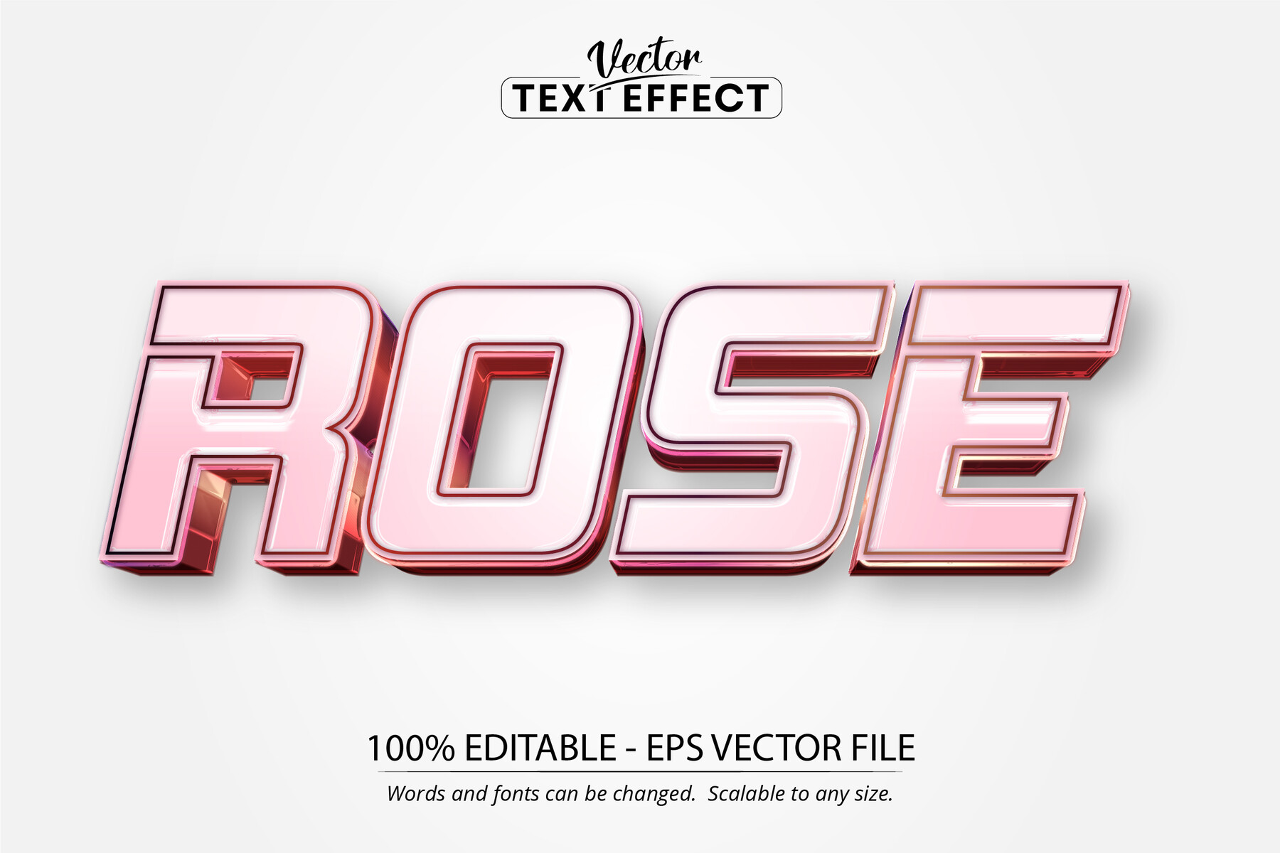 ArtStation - Rose gold text effect, editable shiny stylish color text ...