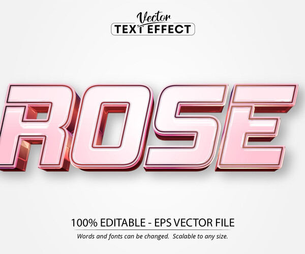 ArtStation - Rose gold text effect, editable shiny stylish color text ...