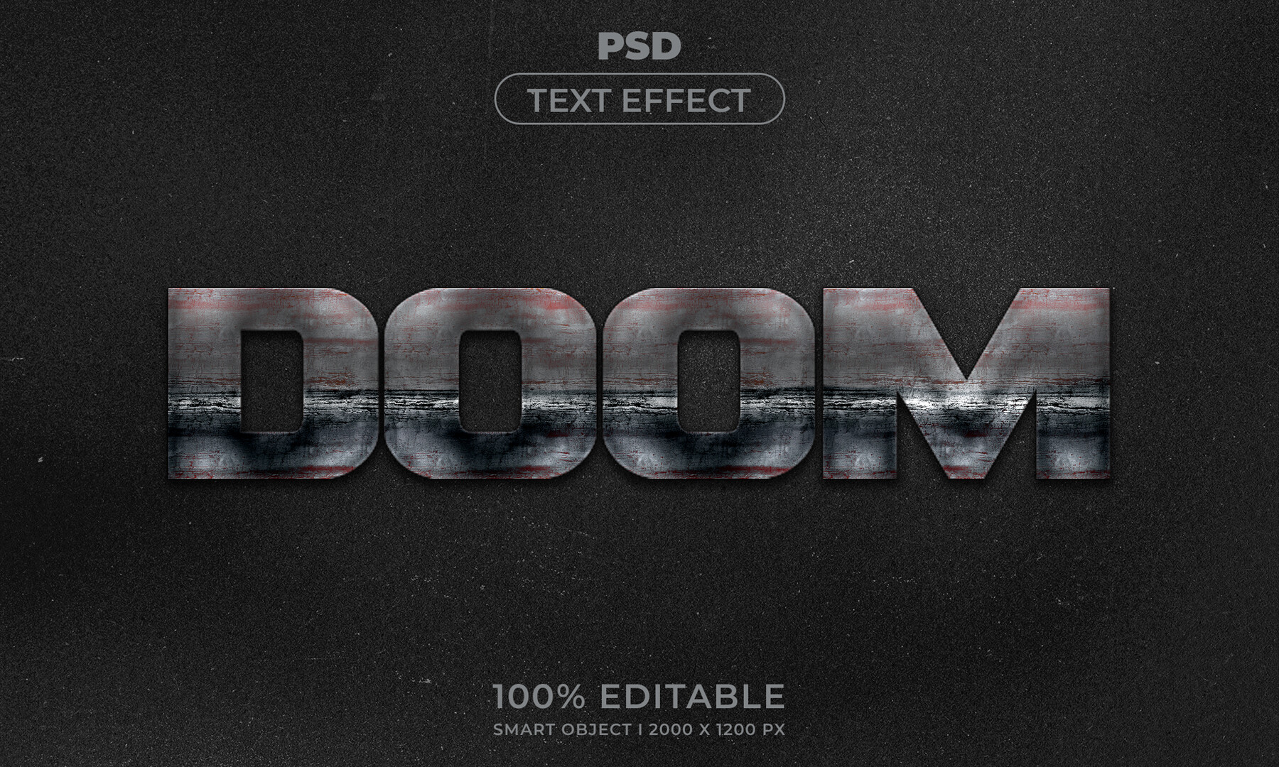 ArtStation - 3D Doom PSD fully editable text effect. Layer style PSD ...