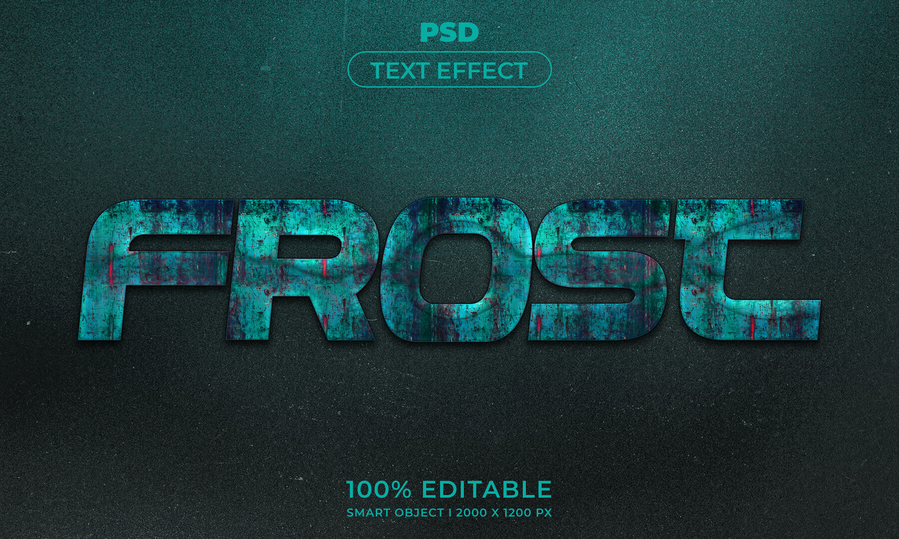 ArtStation - 3D Frost PSD fully editable text effect. Layer style PSD mockup template. | Artworks