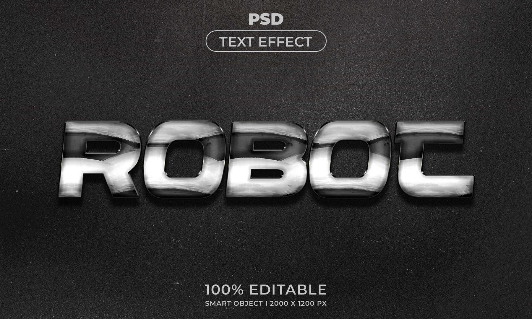ArtStation - 3D Robot PSD fully editable text effect. Layer style PSD ...