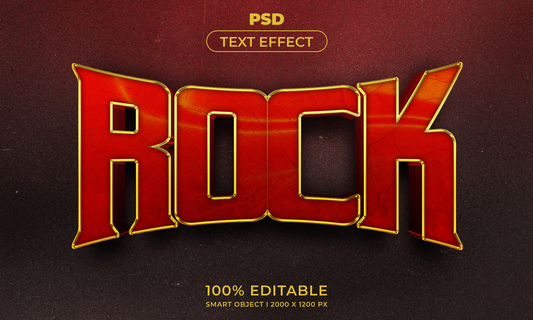 ArtStation - 3D Rock PSD fully editable text effect. Layer style PSD ...