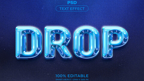 ArtStation - 3D Drop PSD fully editable text effect. Layer style PSD ...
