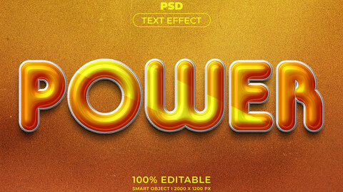 ArtStation - 3D Power PSD fully editable text effect. Layer style PSD ...
