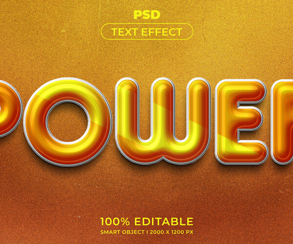 ArtStation - 3D Power PSD fully editable text effect. Layer style PSD ...