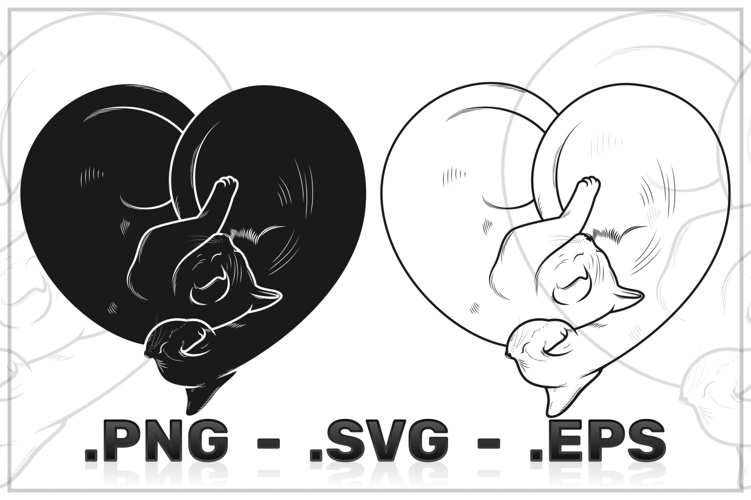 ArtStation - Illustration Of Cats In Heart Shape | Artworks