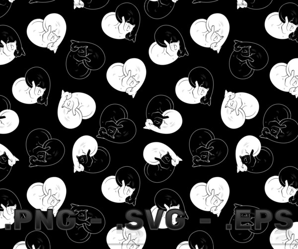 ArtStation - Illustration Of Cats In Heart Shape | Artworks