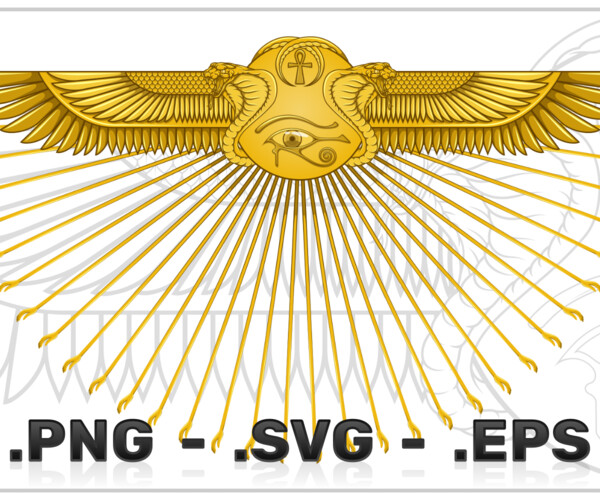ArtStation - Winged Sun With Cobras, Symbol Of Ancient Egypt | Artworks