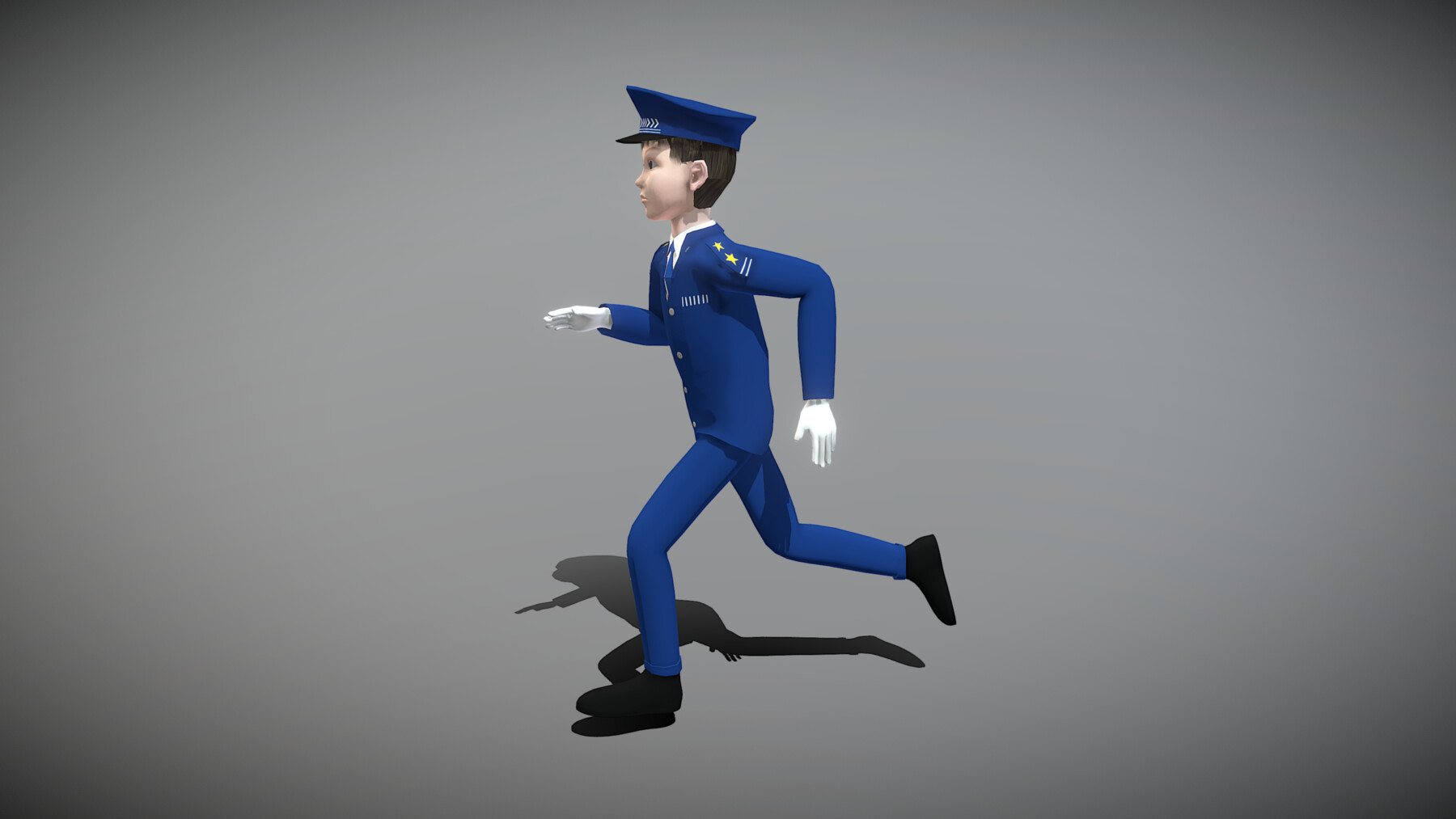 Policeman Running Cartoon