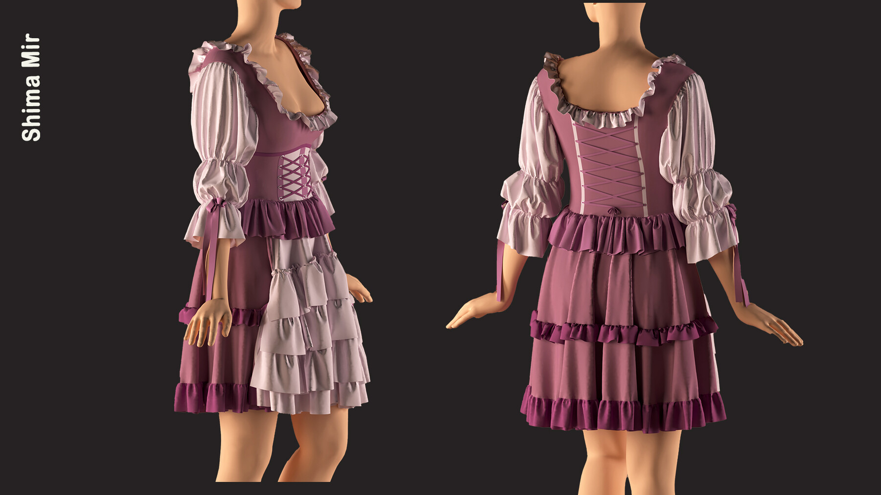 ArtStation - cute girl costume ( Zprj , Fbx , Obj , Mtl , Max ) | Game ...