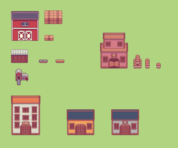 ArtStation - Town Pack - Pixel Fantasy Series | Game Assets
