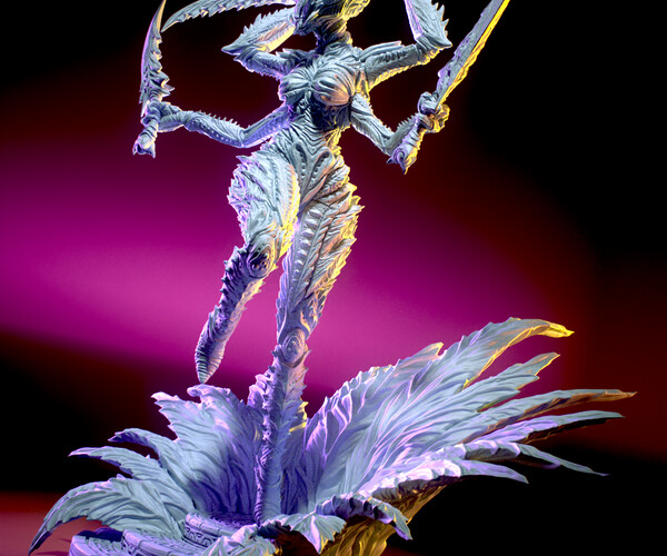 ArtStation - Mantis, insectoid blade dancer 3d print figurine | Resources