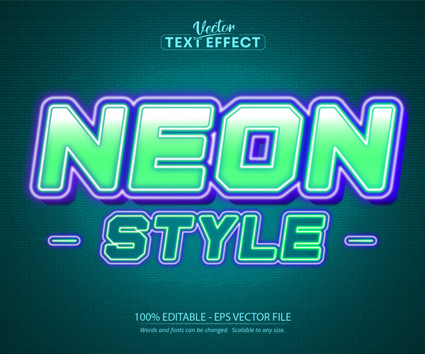 ArtStation - Neon text effect, editable neon light text style | Artworks