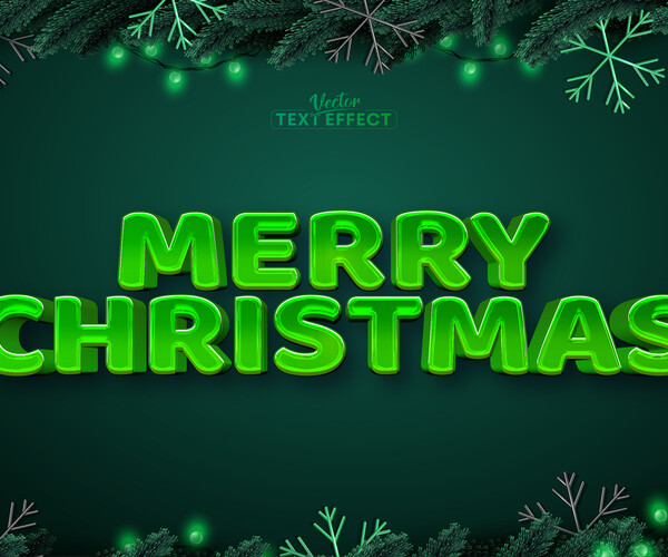 ArtStation - Merry Christmas text effect, editable cartoon text style ...