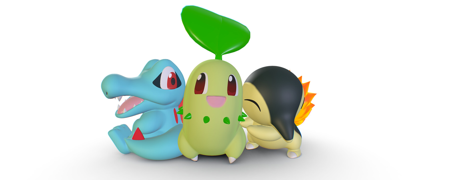 ArtStation - Totodile | Chikorita | Cyndaquil - 3D PRINT | Resources
