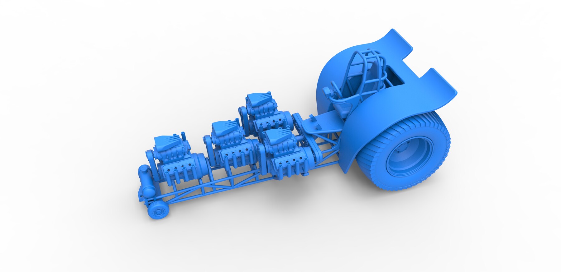 ArtStation - 3D printable Diecast Pulling tractor with 4 engines V8 ...