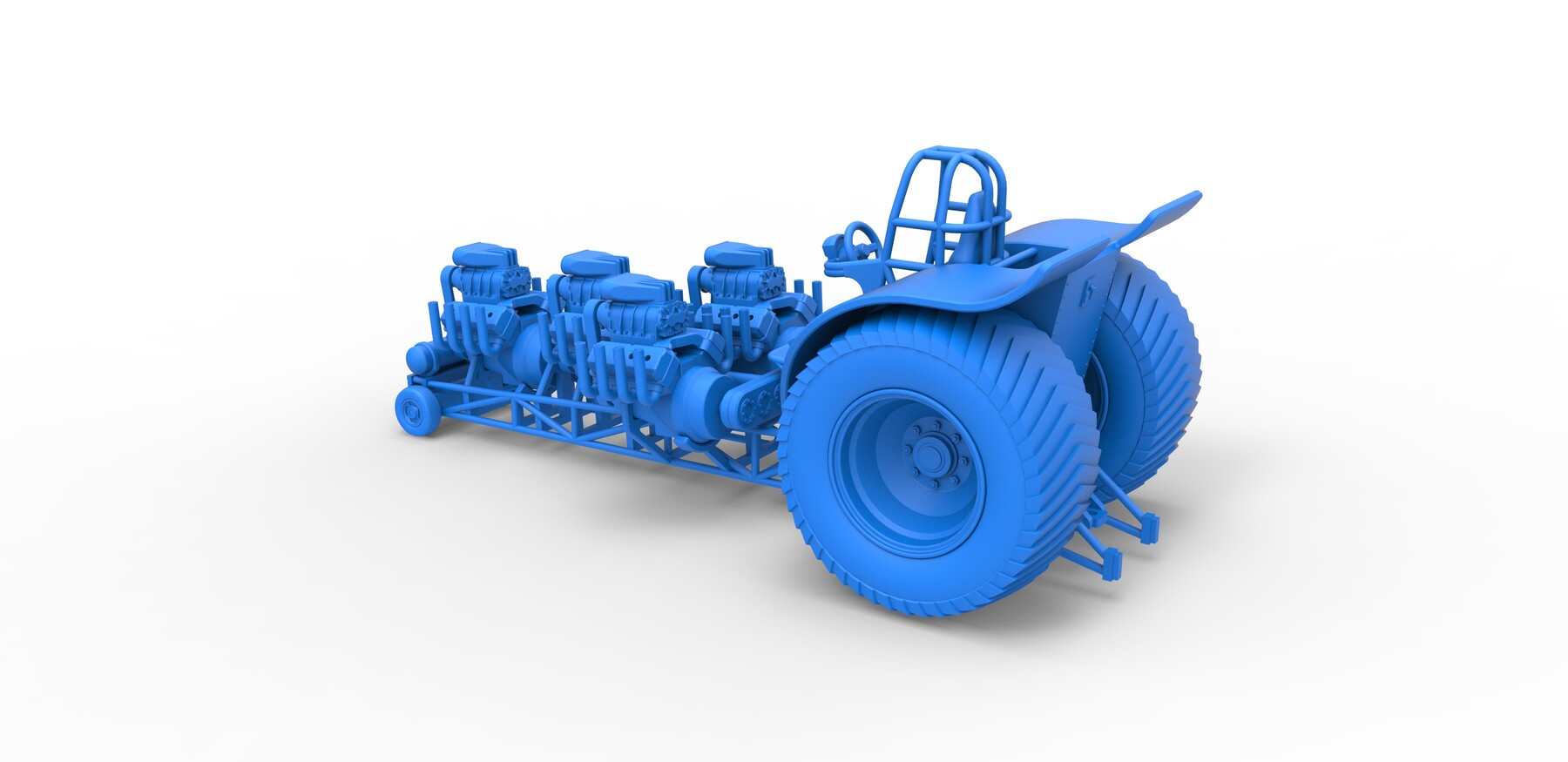 ArtStation - 3D printable Diecast Pulling tractor with 4 engines V8 ...