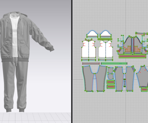 ArtStation - Men's Tracksuit. Marvelous Designer/Clo3d project+OBJ ...