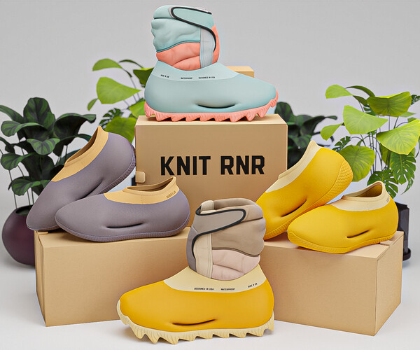 ArtStation - Adidas Yeezy Knit RNR Boot Low & High. 6 COLORS | Game Assets