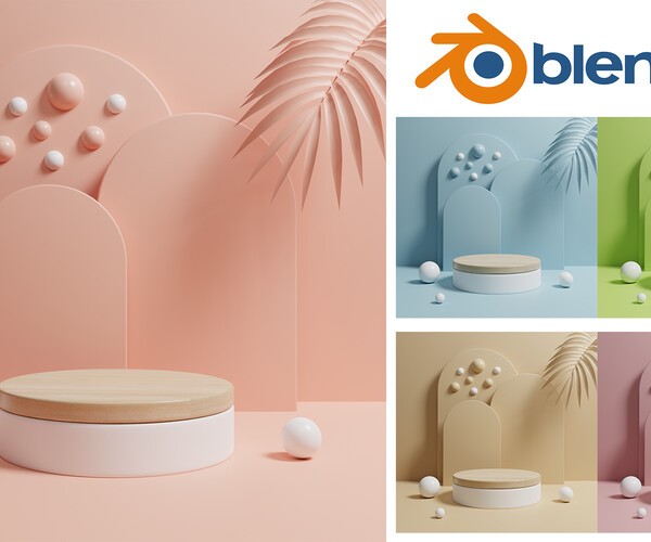 ArtStation - 3d rendering of pastel color backdrop blender 3.x | Resources