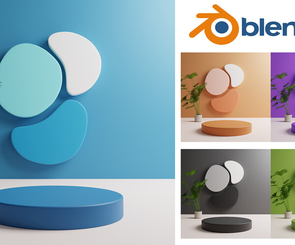 ArtStation - 3d rendering of pastel color backdrop blender 3.x | Resources