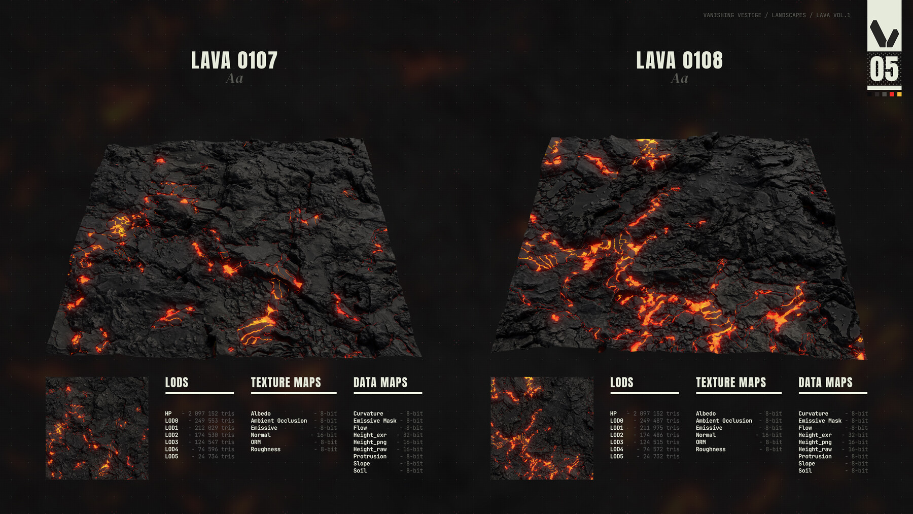 ArtStation - 8k Landscapes - Lava Vol.1 | Game Assets