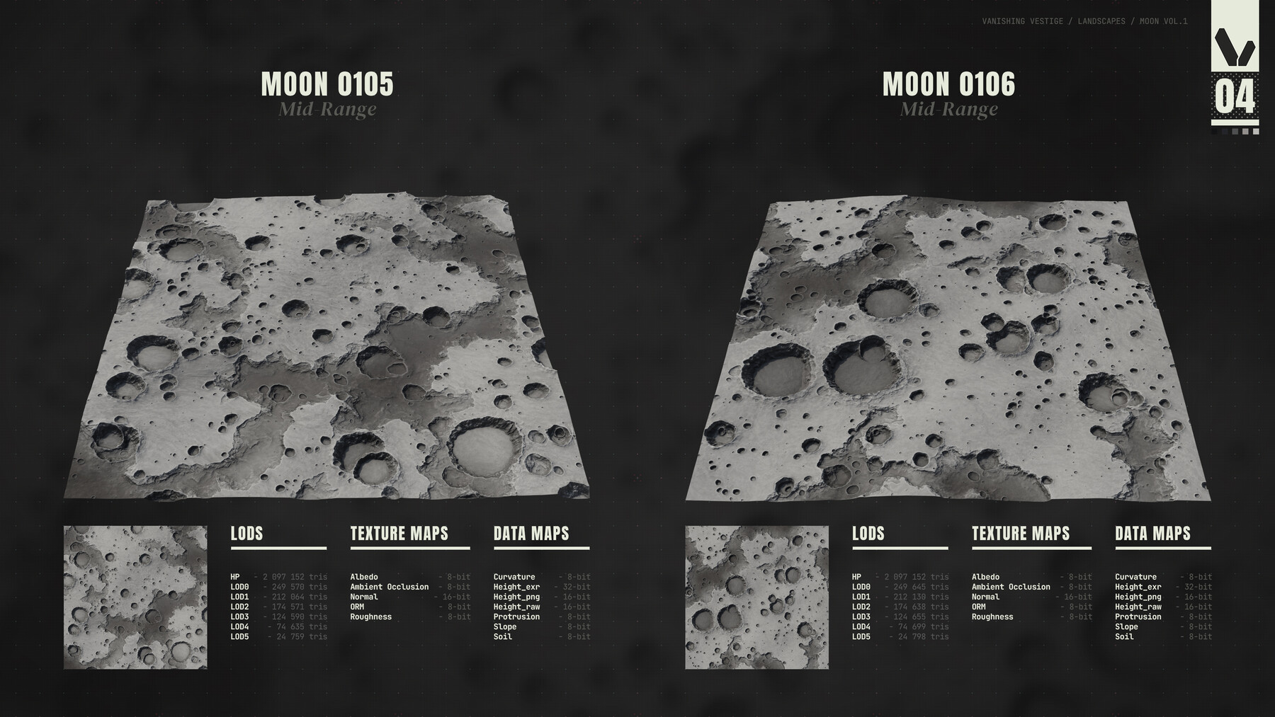 ArtStation - 8k Landscapes - Moon Vol.1 | Game Assets