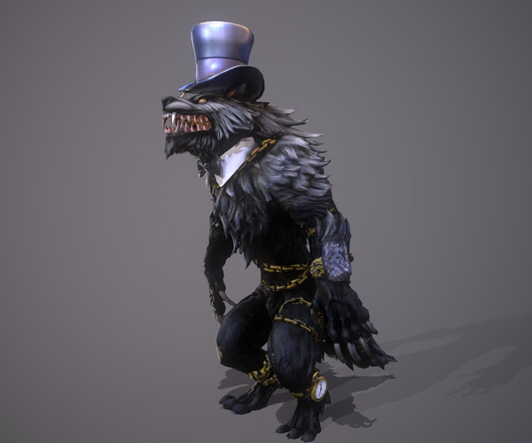 ArtStation - Black Wolf Fenrir Rigged 3D | Game Assets