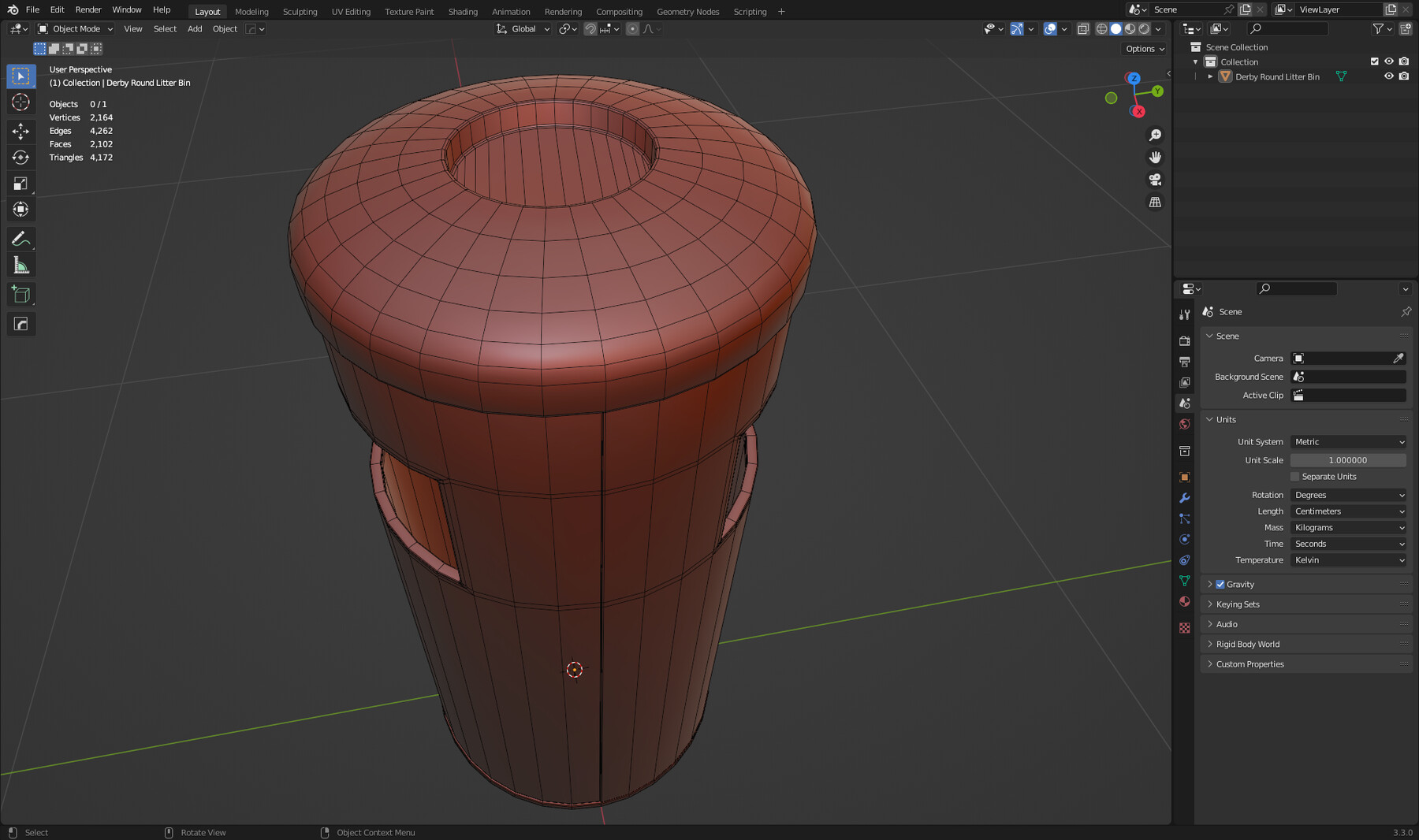 ArtStation - Derby Round Litter Bin | Game Assets