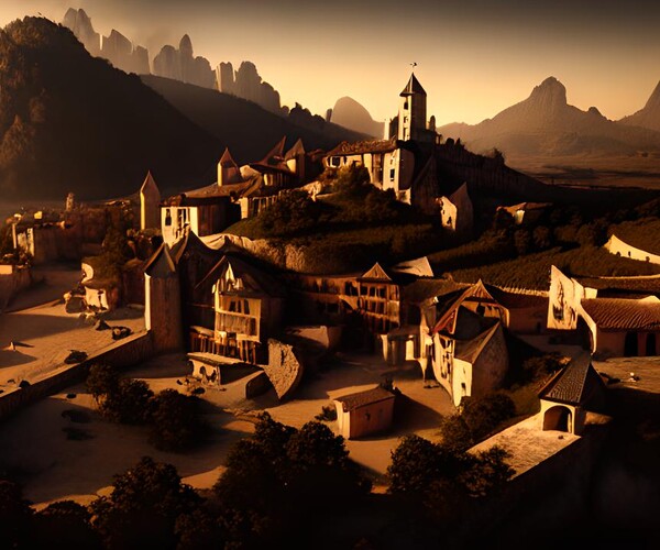 ArtStation - 45 A medieval city 1100 jpg pack runwayml art | Artworks