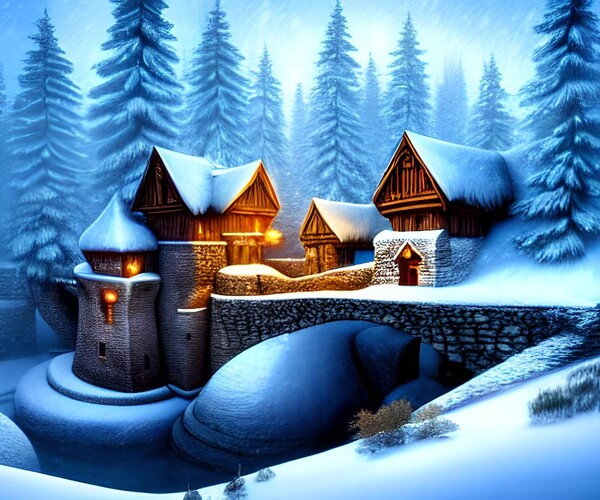 ArtStation - 52 Magic abandoned dwarf fortress at winter in the barren ...
