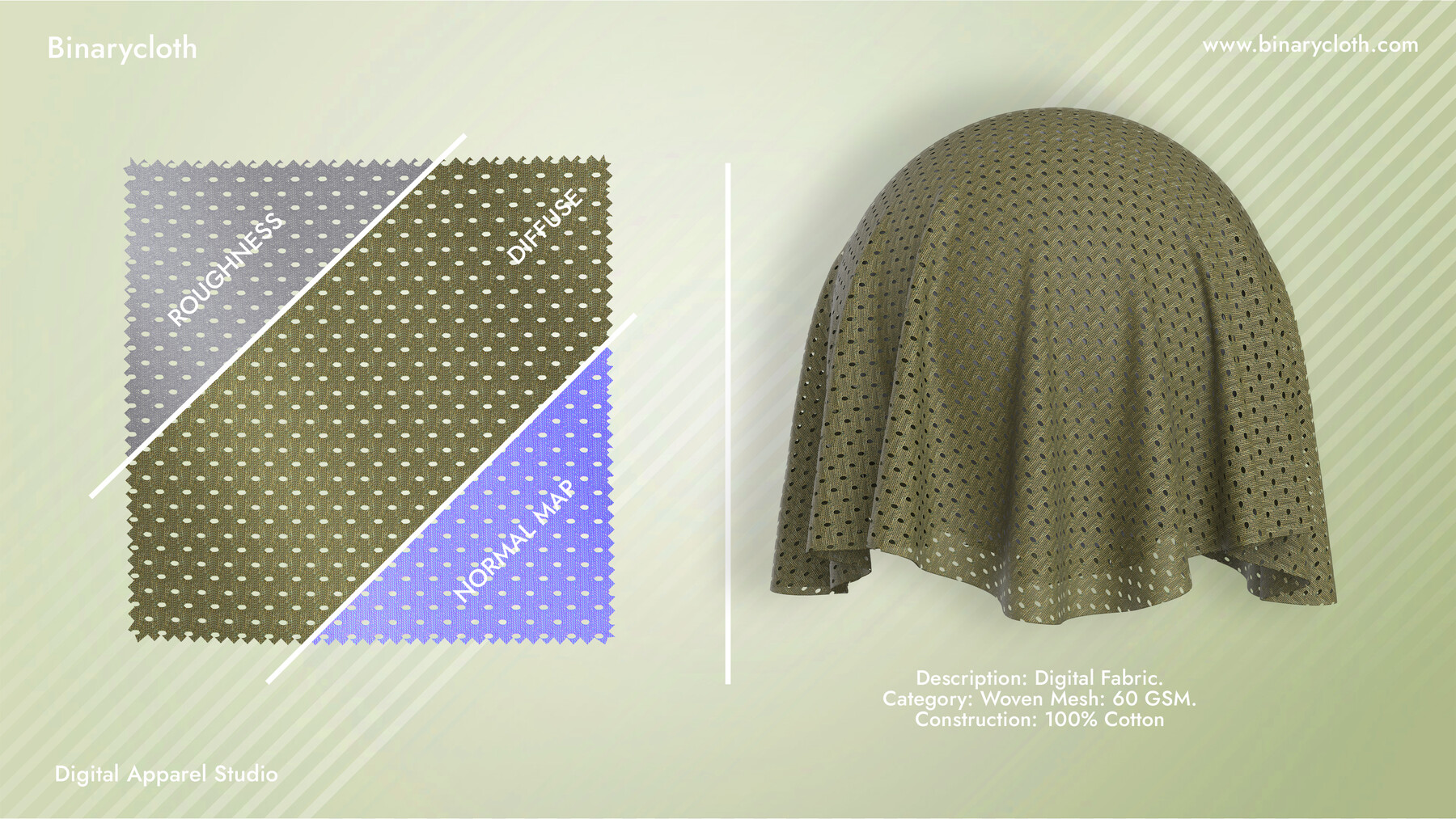 ArtStation - Woven Pinhole Mesh Winter Moss Colored Fabric | Game Assets