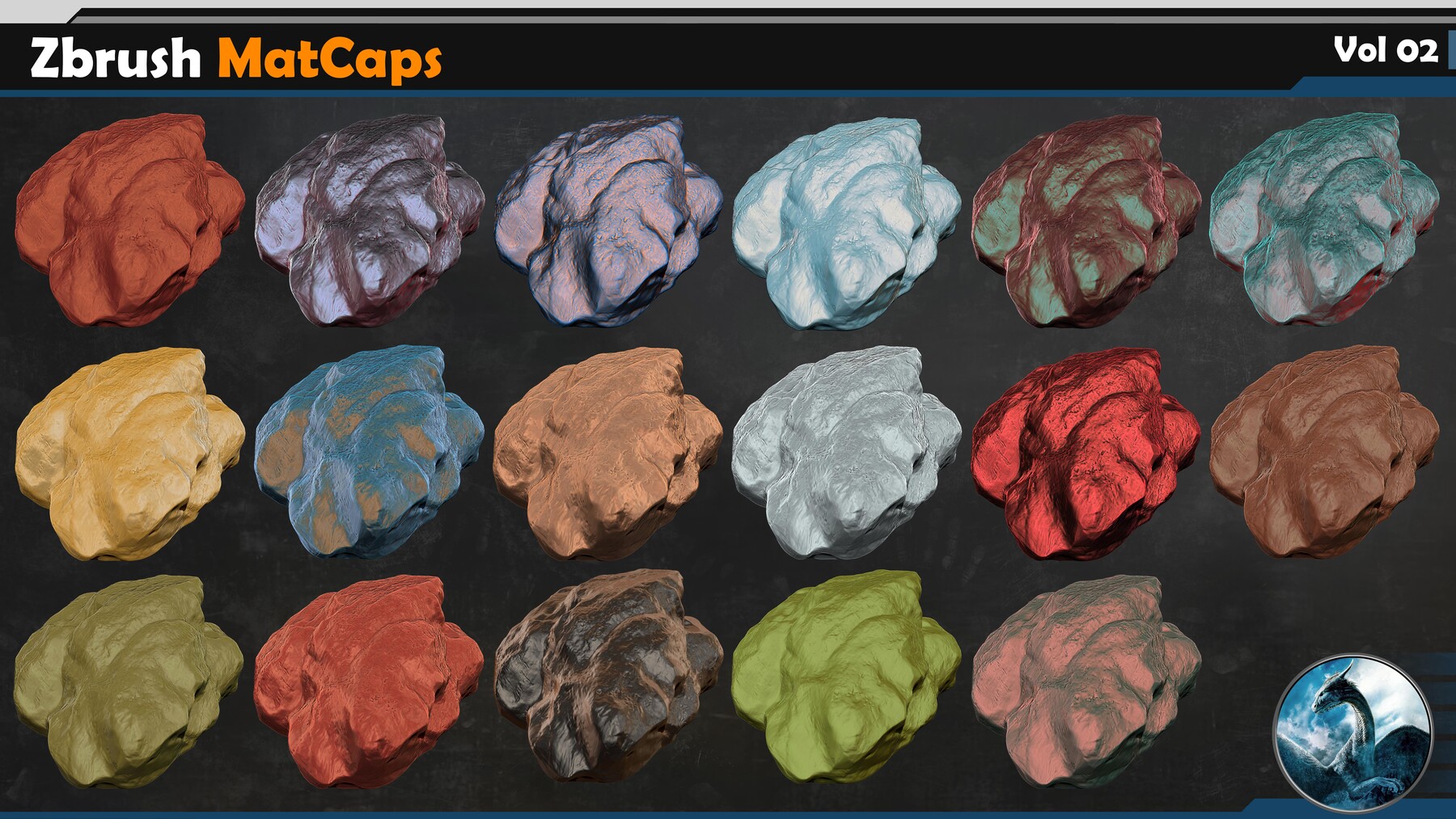 ArtStation - Zbrush MatCaps Vol 02 | Resources