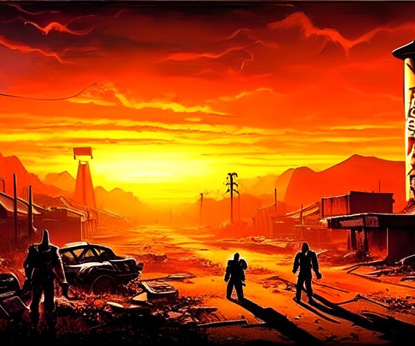 ArtStation - 84 radioactive sunset 3100 jpg pack runwayml art | Artworks