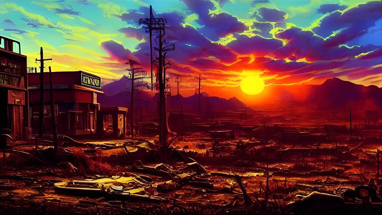 ArtStation - 84 radioactive sunset 3100 jpg pack runwayml art | Artworks