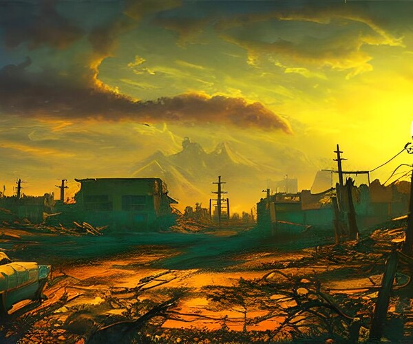 ArtStation - 84 radioactive sunset 3100 jpg pack runwayml art | Artworks