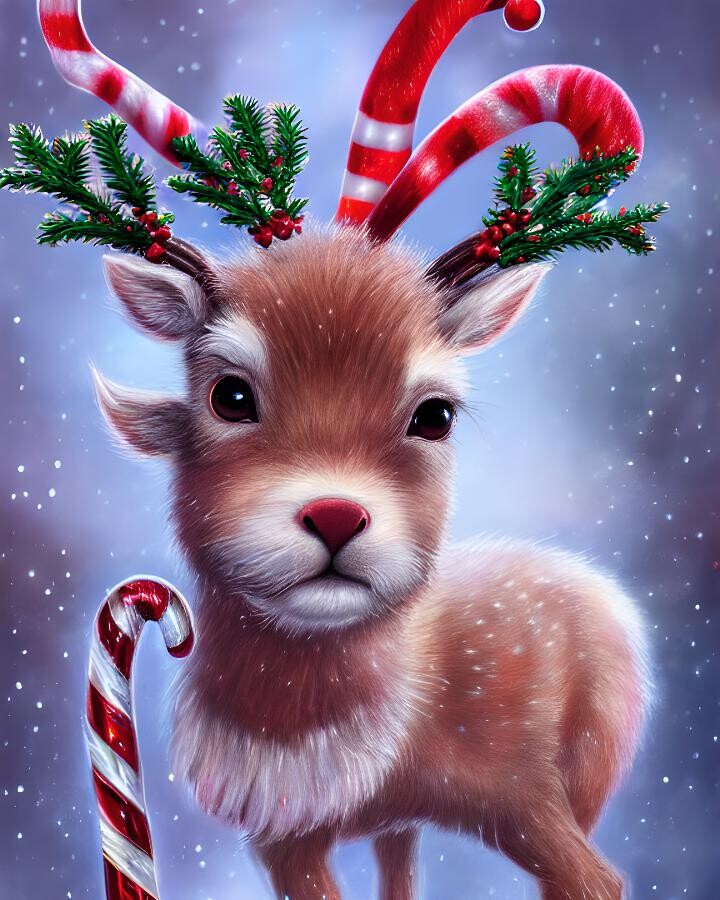 ArtStation - 88 cute christmas reindeer baby 2300 jpg pack runwayml art ...