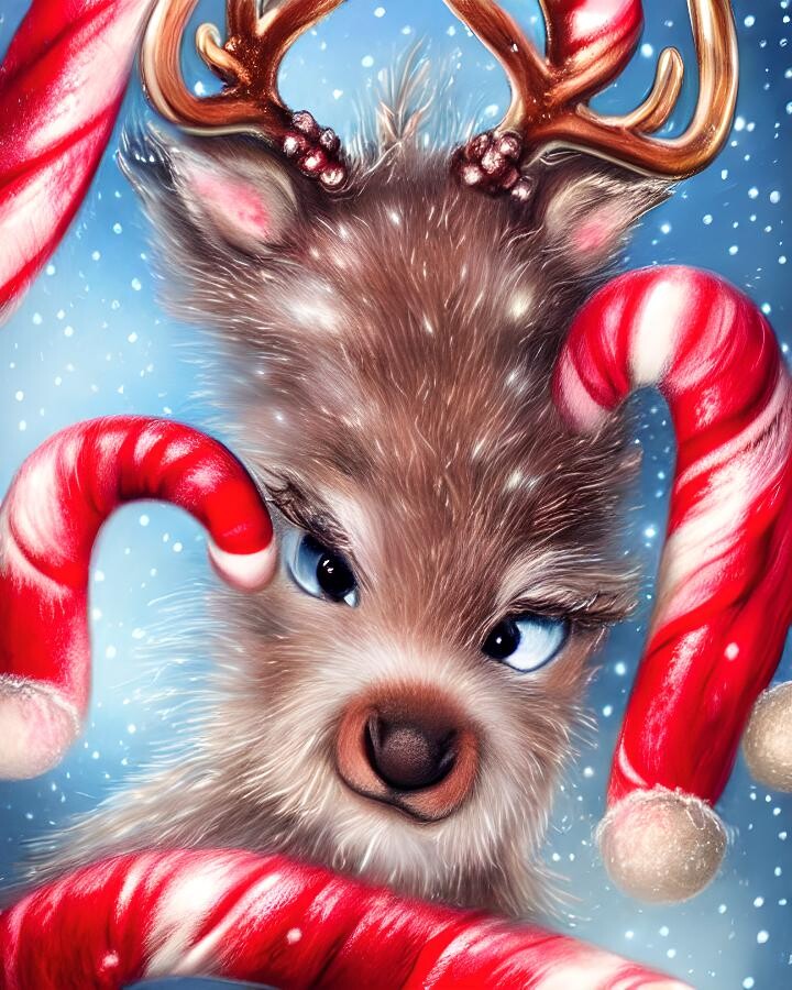 ArtStation - 88 cute christmas reindeer baby 2300 jpg pack runwayml art ...