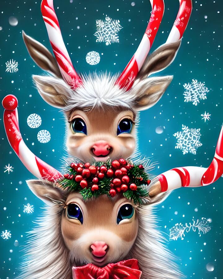 ArtStation - 88 cute christmas reindeer baby 2300 jpg pack runwayml art ...