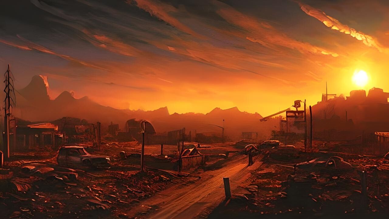 ArtStation - 84 radioactive sunset 3100 jpg pack runwayml art | Artworks