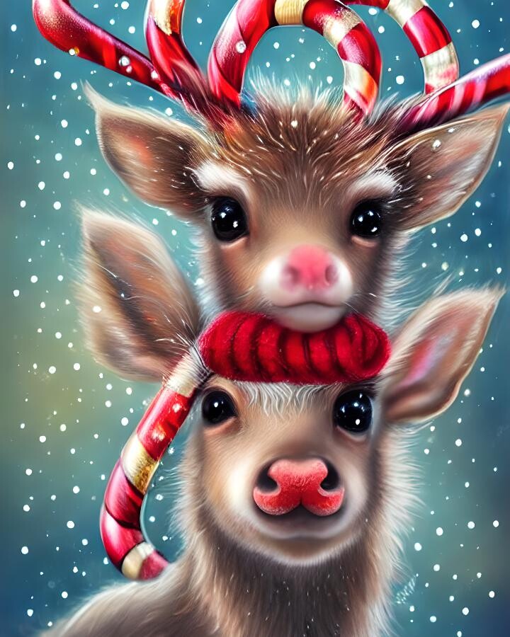 ArtStation - 88 cute christmas reindeer baby 2300 jpg pack runwayml art ...
