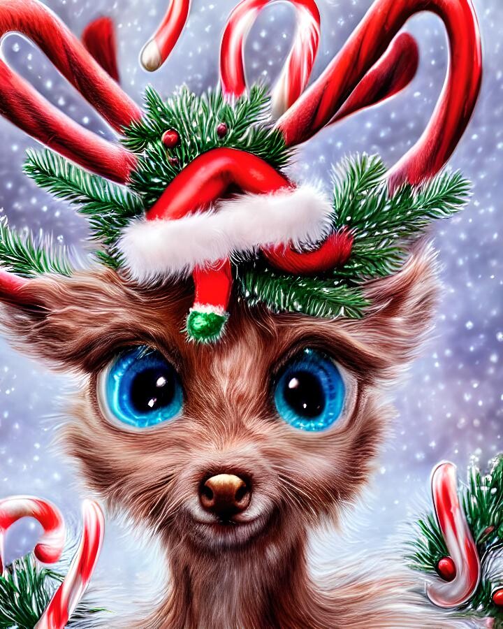 ArtStation - 88 cute christmas reindeer baby 2300 jpg pack runwayml art ...