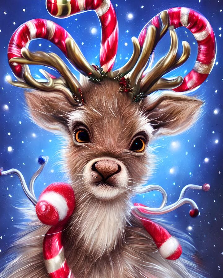ArtStation - 88 cute christmas reindeer baby 2300 jpg pack runwayml art ...