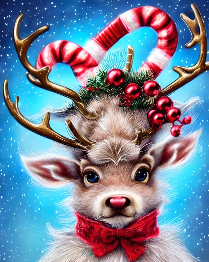 ArtStation - 88 cute christmas reindeer baby 2300 jpg pack runwayml art ...