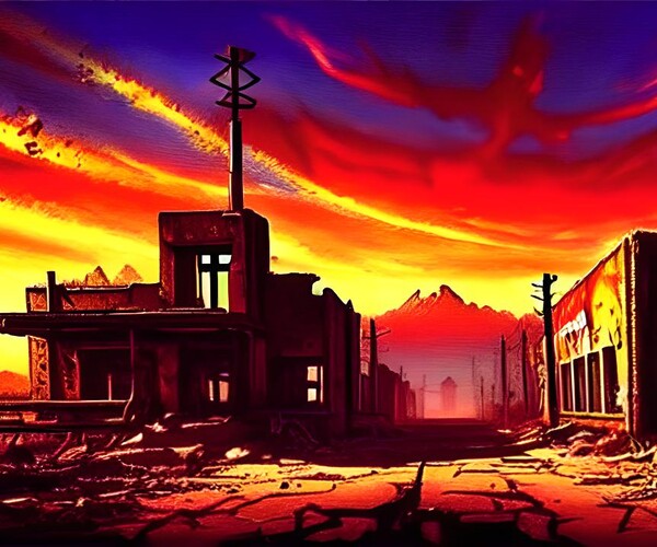 ArtStation - 84 radioactive sunset 3100 jpg pack runwayml art | Artworks