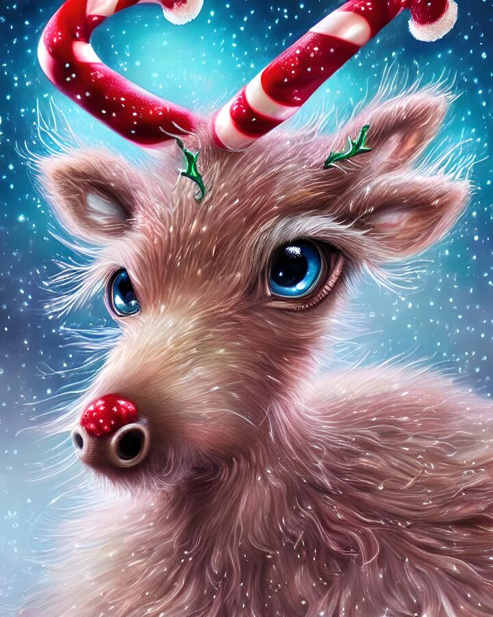 ArtStation - 88 cute christmas reindeer baby 2300 jpg pack runwayml art ...