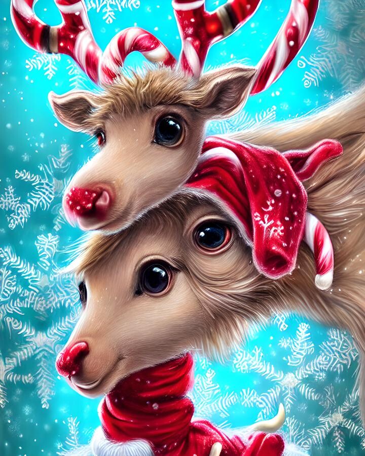 ArtStation - 88 cute christmas reindeer baby 2300 jpg pack runwayml art ...